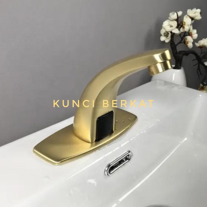 Jual Kran Wastafel Sensor Gold/Kran cuci tangan emas/Kran ...