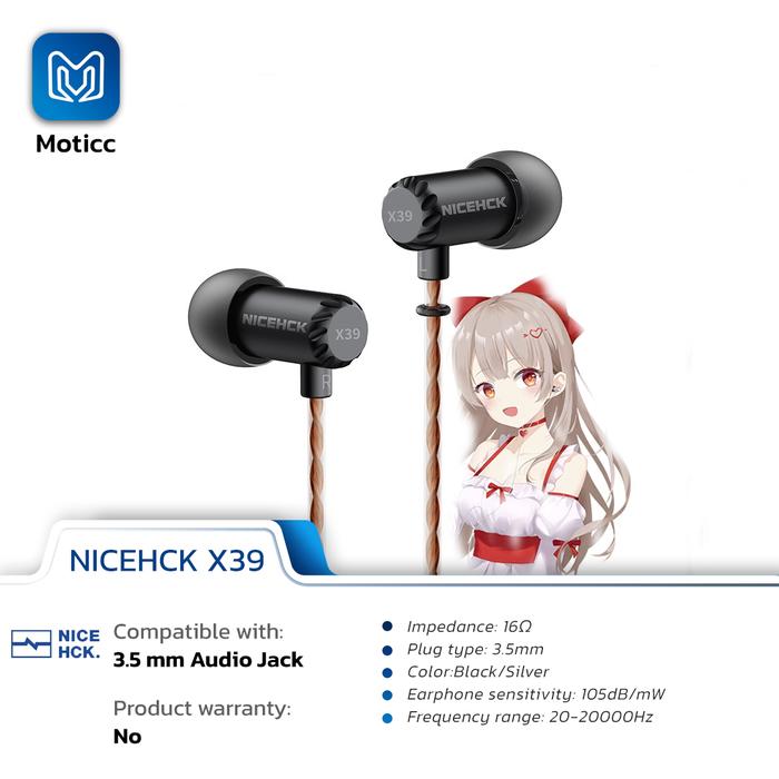 Jual NICEHCK X39 with Mic Titanium Plated Diaphragm Dynamic Earphone ...