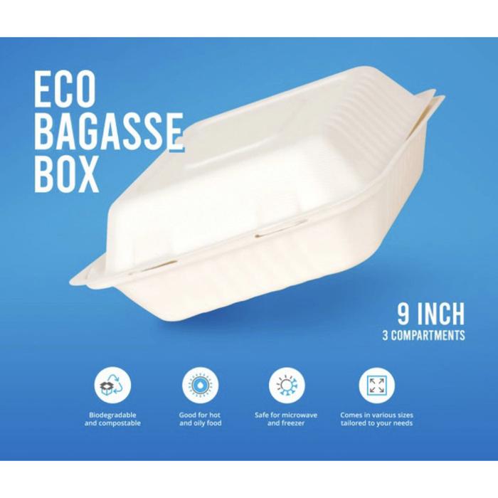 Jual Sugarcane Bagasse Food Box 9 (3 Compartments Di Seller Shin Store - Cengkareng Timur, Kota ...