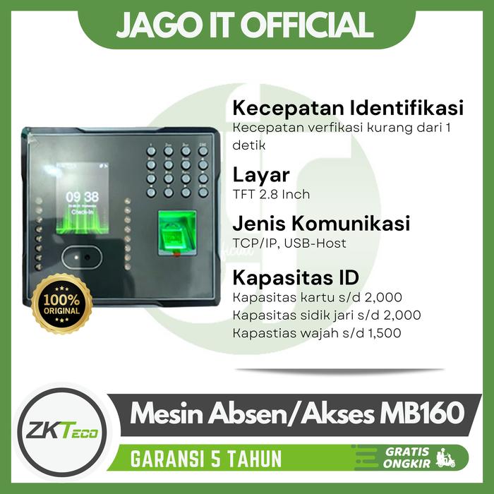Jual Mesin Absen Sidik jari dan Wajah | Akses Kontrol | RFID | ZKTECO ...