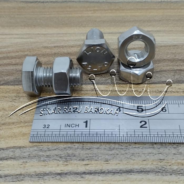 Jual BAUT M10X20 STAINLESS STEEL SS BAUD MUR M10 X 20 SUS 304 KUNCI 17 ...