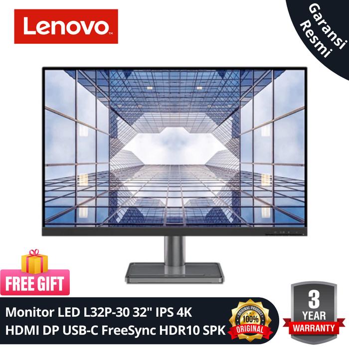 Promo MONITOR LED Lenovo L32P-30 32" IPS 4K HDMI DP USB-C FreeSync ...