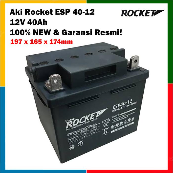 Jual Aki rocket ESP40-12 VRLA 40Ah Baterai accu 12V - Jakarta Utara ...