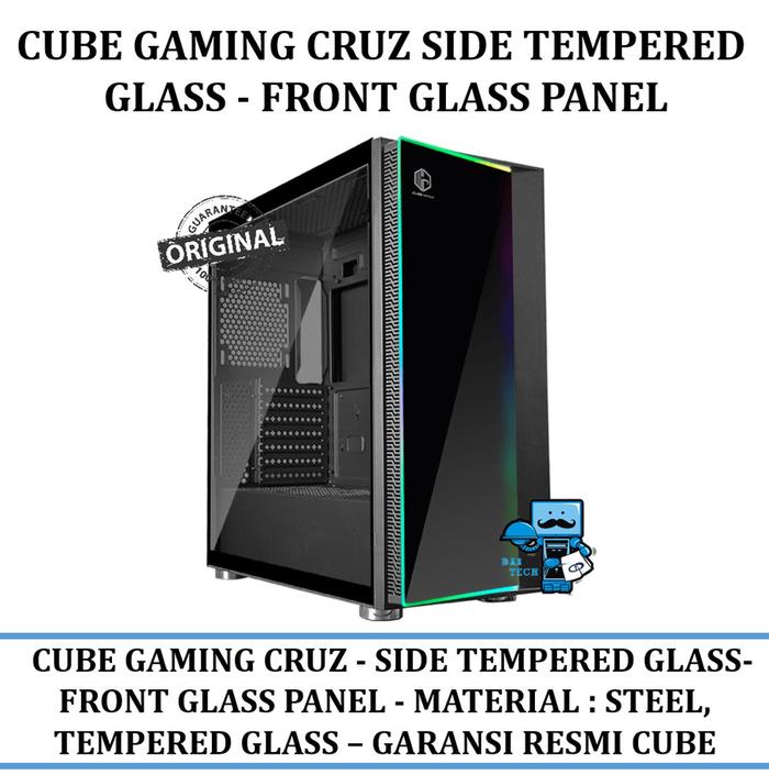 Promo CASING PC CUBE GAMING CRUZ SIDE TEMPERED GLASS - FRONT GLASS ...