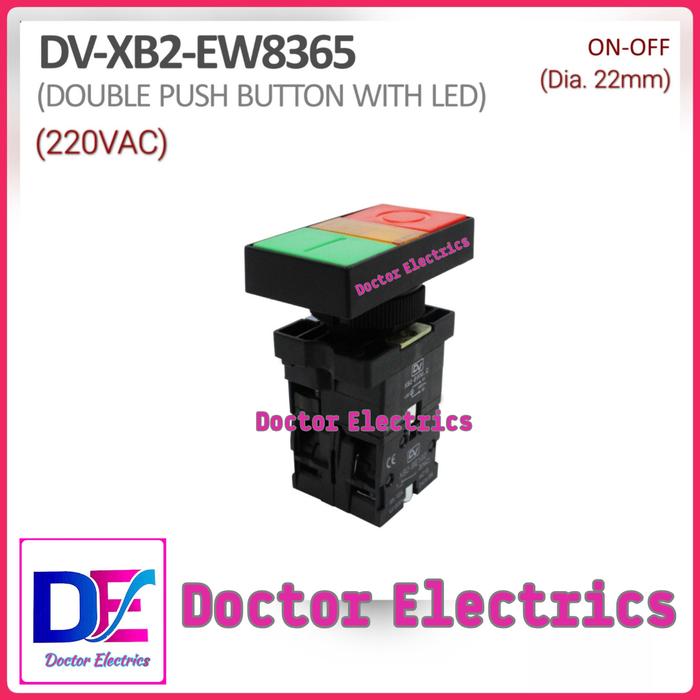 Jual DV DOUBLE PUSH BUTTON LAMP LED ON OFF 22MM XB2-EW8365 XB2 220VAC 220V - Jakarta Barat ...