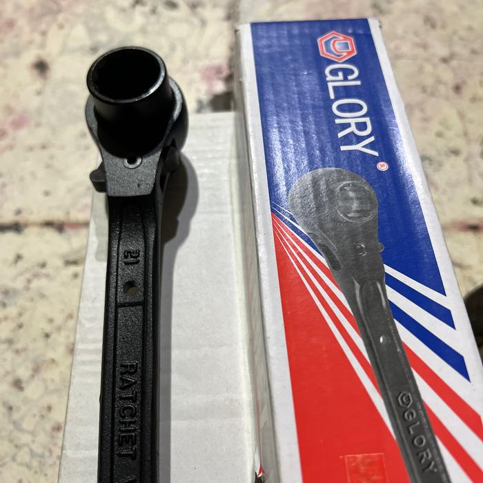 Jual Kunci Scaffolding / Double Socket Rachet Wrench 19x21 Glory - Kota ...