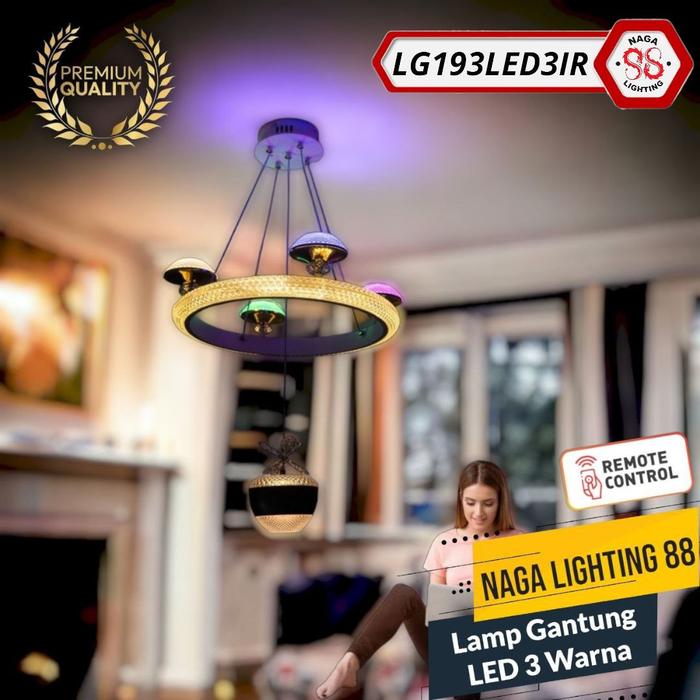 Jual Lampu Gantung Hias Minimalis 5 Warna LED 3 Warna Include Remote - Jakarta Utara - Naga ...