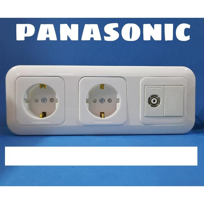 Jual STOP KONTAK DOUBLE(CP)+MODUL TV+PLAT PENUTUP WEJ7823 PANASONIC ...