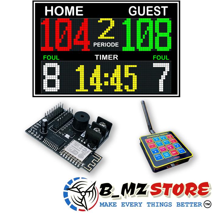 Jual Kontroller Papan Skor Basket 4 Panel 2x2 P10 Wireless Score Board ...
