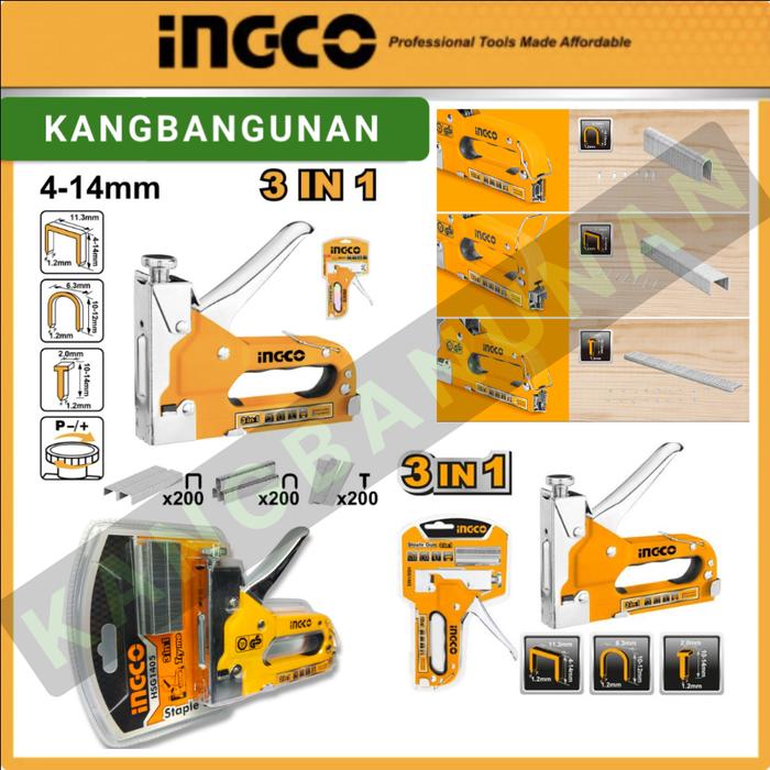 Promo Staples Gun 3-in-1 / Stapler Steples Tembak Staple Gun INGCO ...