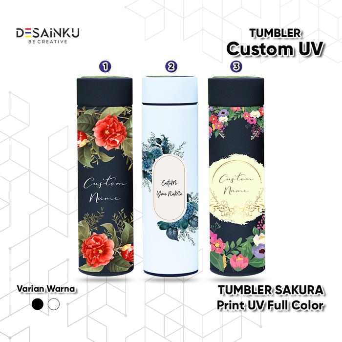Jual Custom Tumbler Sakura Termos Print UV / Botol Minum Edisi Bunga ...
