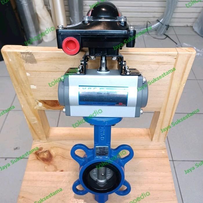 Jual Butterfly Valve Cast Iron 4" inch Actuator Pneumatic + Limit ...