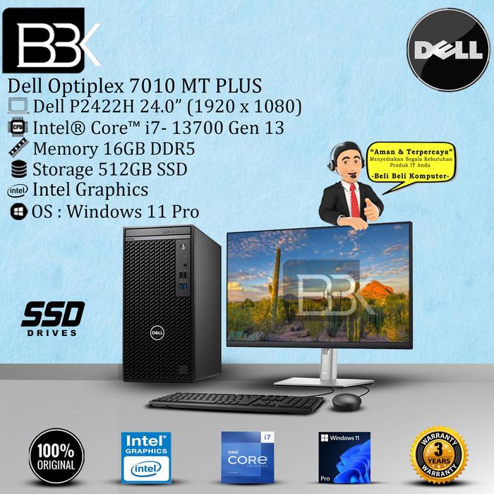 Jual PC DELL Optiplex 7010 MT PLUS i7-13700 16GB 512GB SSD W11P P2422H ...