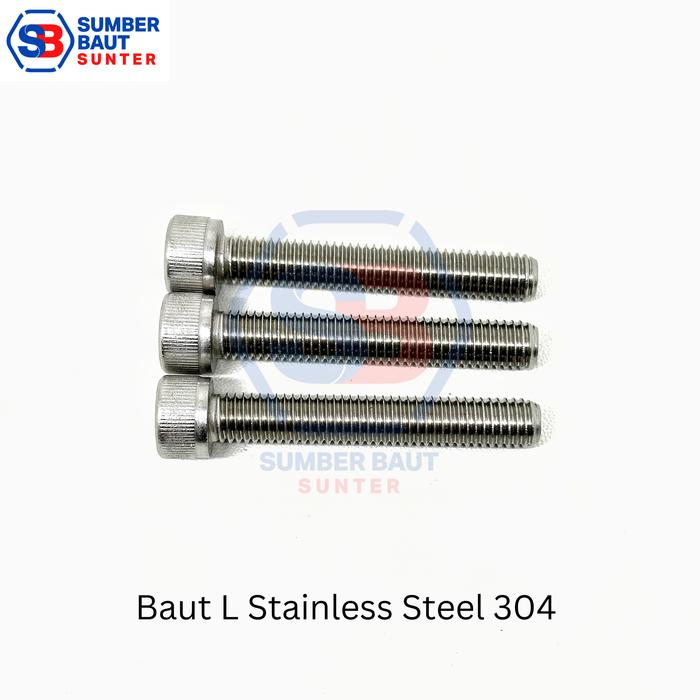 Jual M3x25 Baut L Stainless SS 304 Hex Head Socket Screw 3 x 25 ...