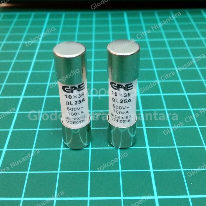 Jual GAE Ceramic Cartridge Fuse 10x38 25A 500VAC 100kA gL Sale ...