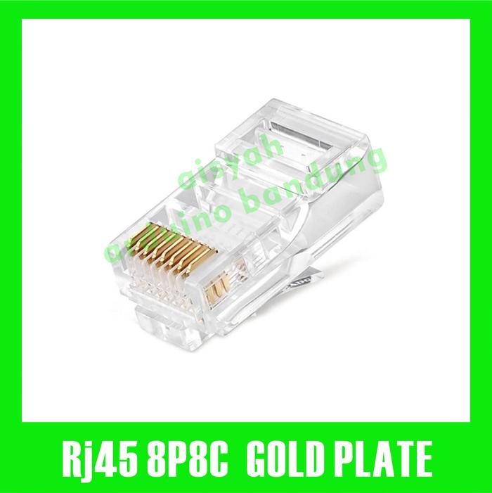 Promo RJ45 8P8C jaringan Ethernet konektor Modular steker Adapter Plugs ...