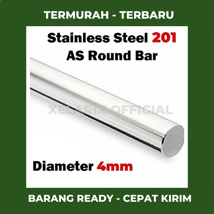 Jual SS201 AS Stainless Steel 4mm x 100cm (1 meter) batang, shaft, rods ...