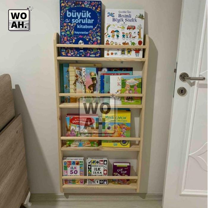 Jual Rak Buku Anak 4 Susun Tempel Dinding Rak Buku Kayu - Kab ...