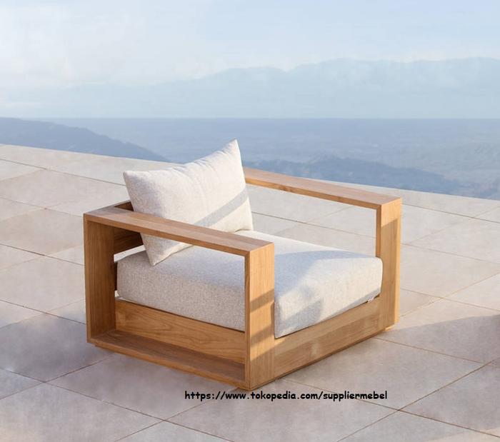 Jual Sofa single outdoor minimalis kayu jati - Sofa Single kayu jati ...