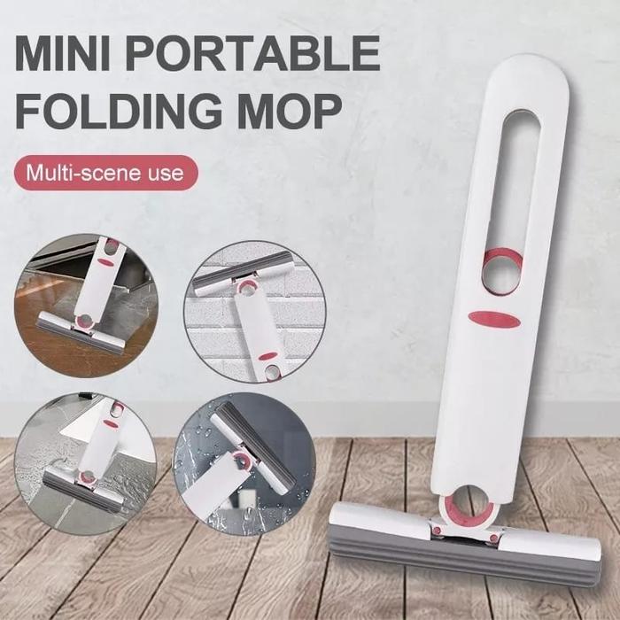 Jual Alat pel mini mop portable foldable mop kain lap pel lantai meja ...