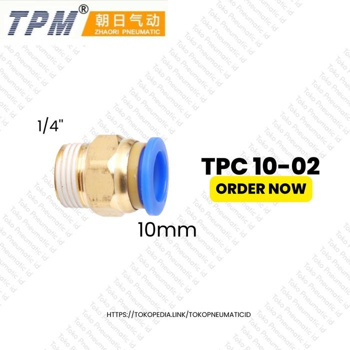 Jual Fitting lurus male pneumatic 10mm drat 1/4" TPC 10-02 - Jakarta Pusat - Toko Pneumatic Id ...