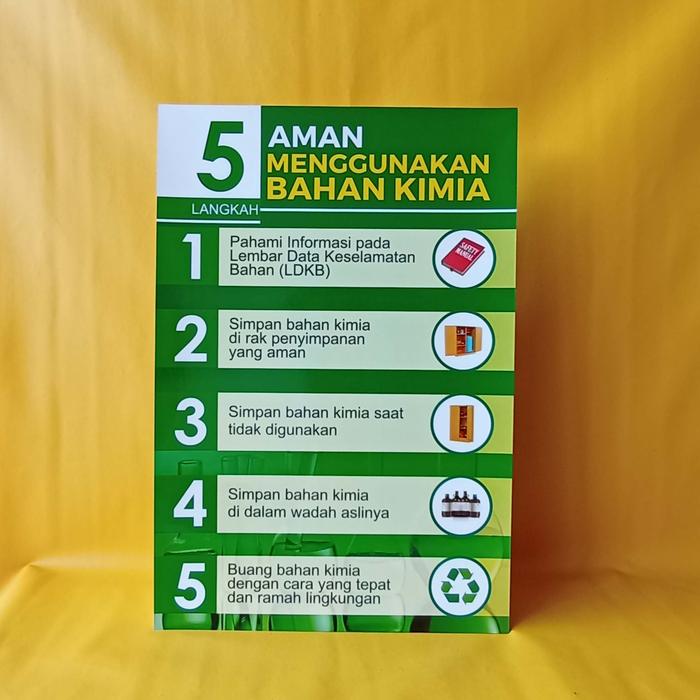 Jual Poster K3 | Poster 5 Langkah Aman Menggunakan Bahan Kimia | Poster ...