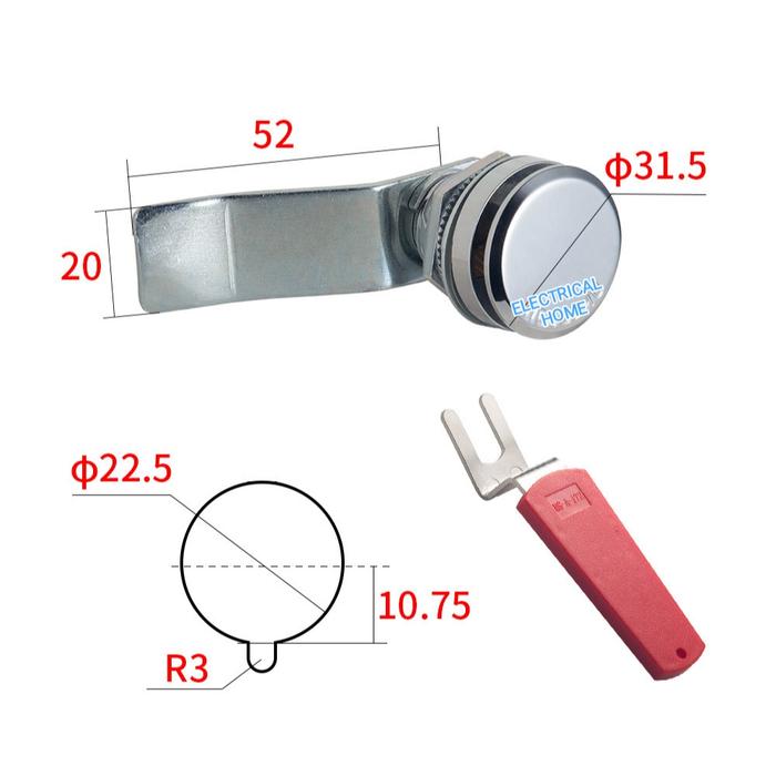 Jual Kunci Box Panel Bulat MS-A-172-3 (D=31.5mm) - Kota Surabaya ...