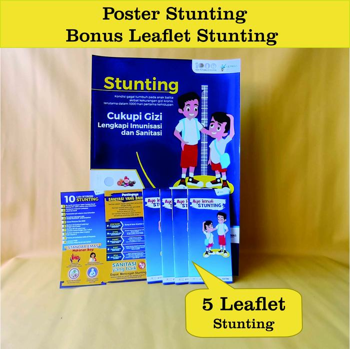 Jual Paket Poster | Paket 1 Poster Stunting Bonus 5 Leaflet Stunting ...