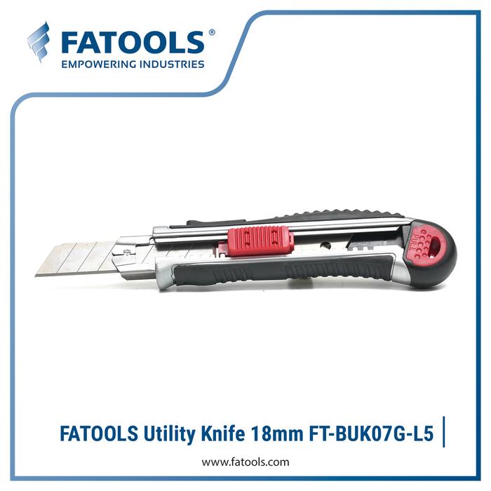Jual FATOOLS BUK07G-L5 Utility Knife 18MM Cutter Pemotong Kardus Kertas ...
