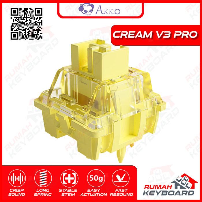 Jual SWITCH - AKKO CREAM YELLOW V3 PRO - 5 PIN - 50g - PCB MOUNT ...