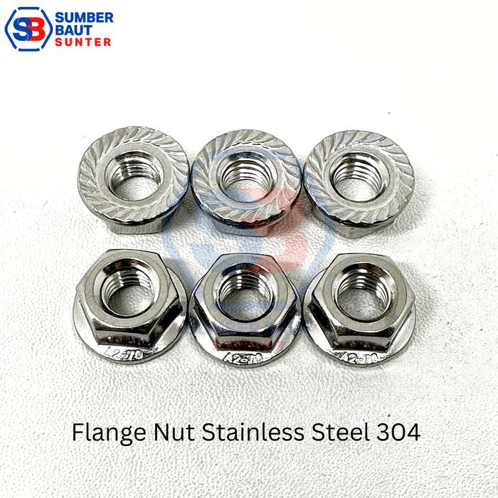 Jual M4 x 0.70 Flange Nut / Mur Topi Stainless Steel 304 - Jakarta ...