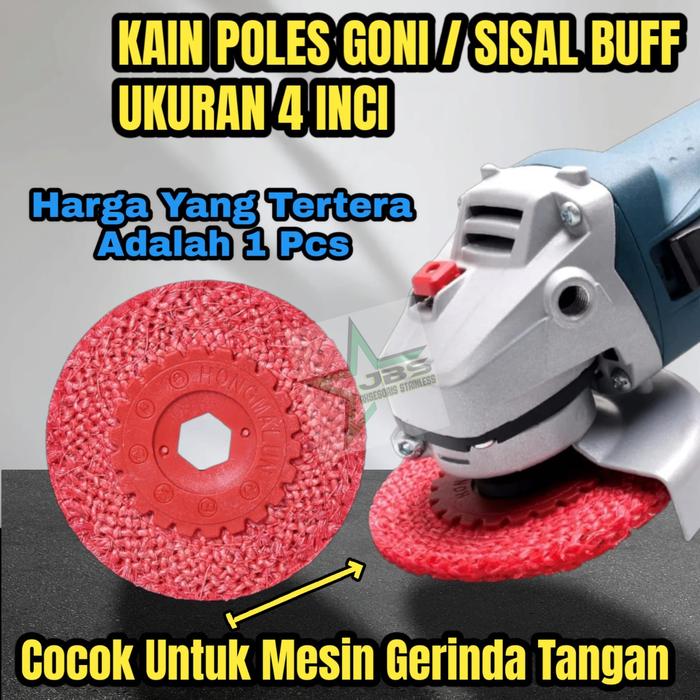 Jual MATA GERINDA POLES GONI/ SERAT SISAL BUFF 4" MERAH - Kab. Tangerang - JBS AKSESORIS | Tokopedia
