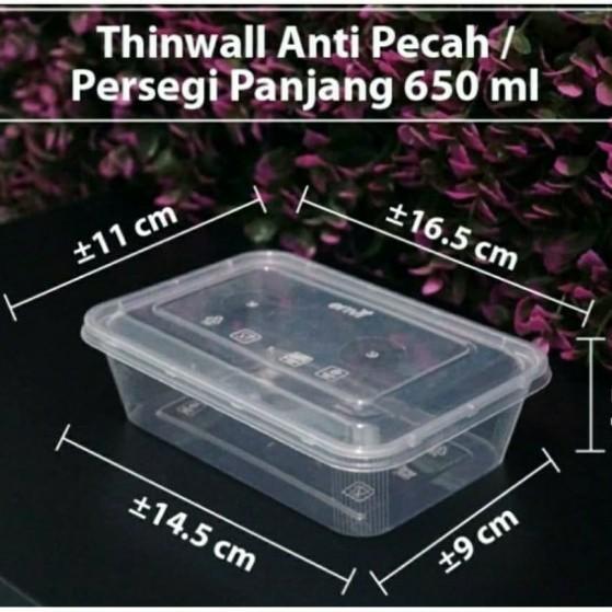 Jual Thinwall 650 Ml Body Tutup Warna Merek Envi Premium Harga 25 Pcs