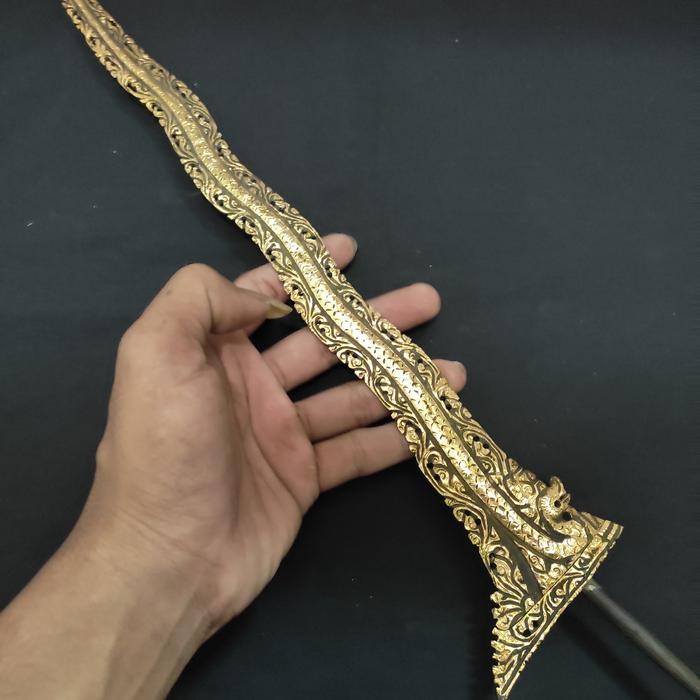 Jual Keris Naga Raja Full Krawangan Luk 7 Kinatah Sepuh Emas Kamarogan ...