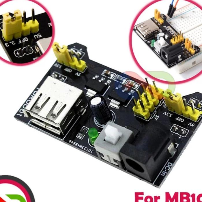 Jual Power Supply For Mb102 MB 102 Breadboard 3.3V / 5V Modul PSU ...