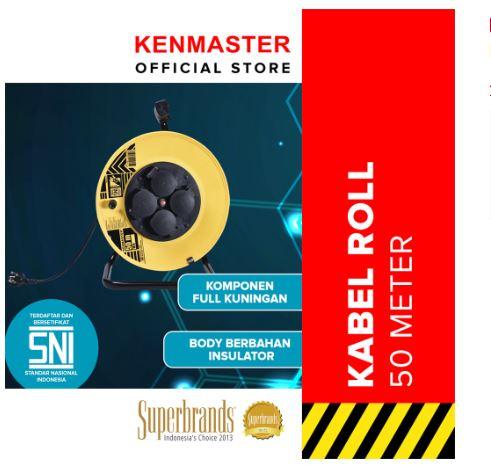 Promo KENMASTER KABEL Roll 50M FULL KUNINGAN SNI 3x1.5mm 4 Lubang Cicil ...