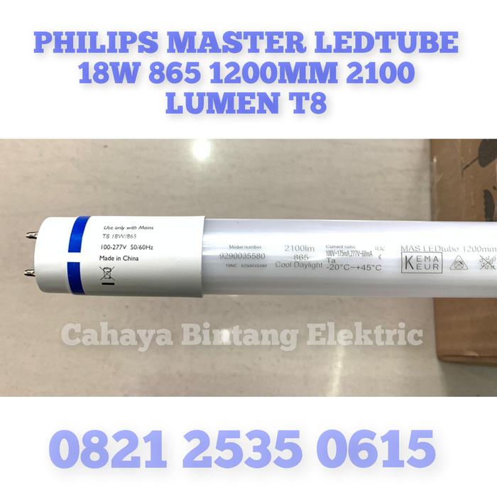 Jual PHILIPS MASTER LEDTUBE 18W 865 1200MM T8 / LAMPU TL LED MASTER 18 ...