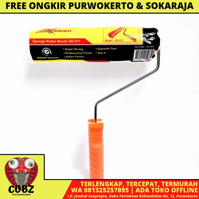 Jual 9 IN / XANDER Kuas Busa Roll Cat Tembok Kayu Besi Besar + Gagang ...
