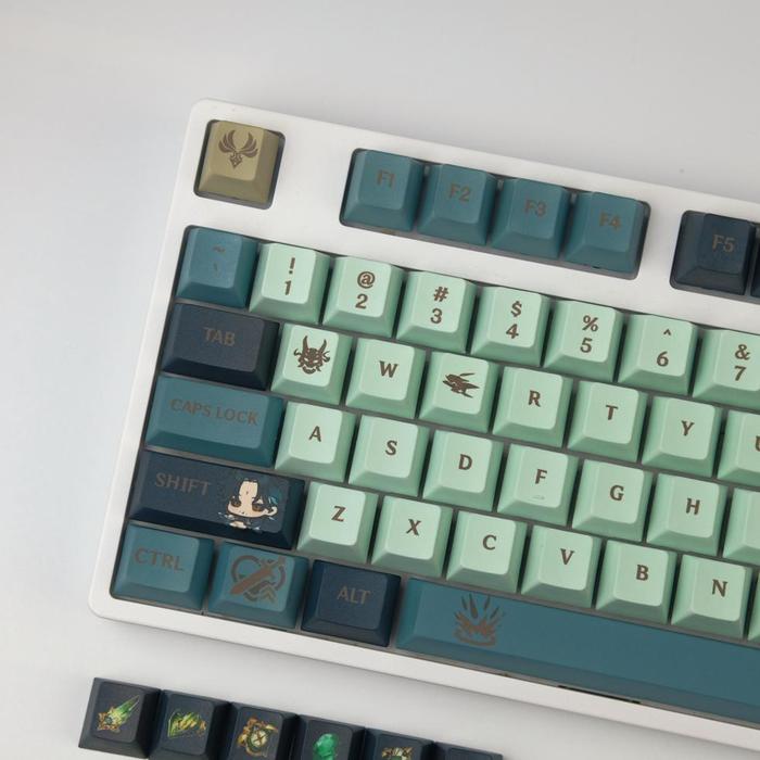 Jual 128 Keys Genshin impact Xiao Keycaps PBT DYE Sublimation Mechan ...