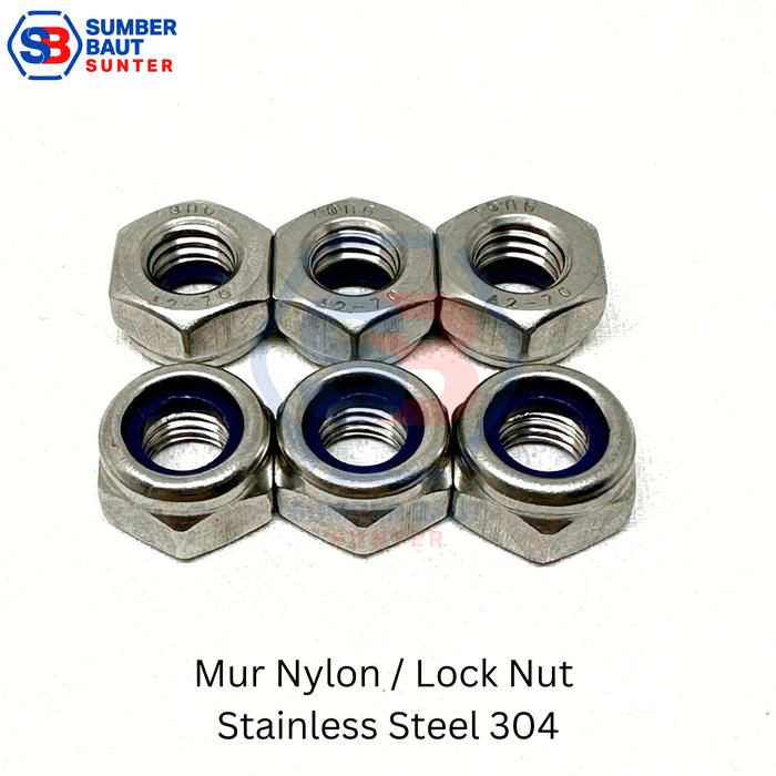 Jual M14 x 2.00 Mur Nylon Stainless SS304 - Lock Nut - Jakarta Utara - Sumber Baut Sunter ...