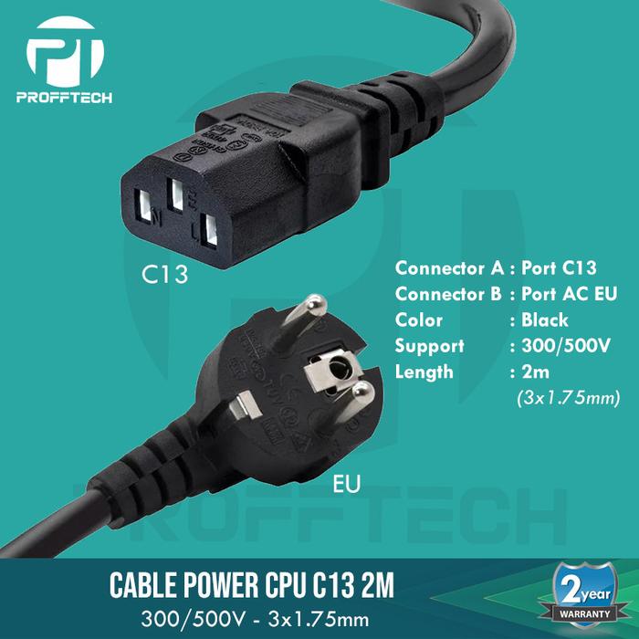 Jual Kabel power PC CPU C13 tebal 1.25mm-1.75mm 1.8M, 2M, 3M, 5M, 10M - 2 meter - Jakarta Pusat ...