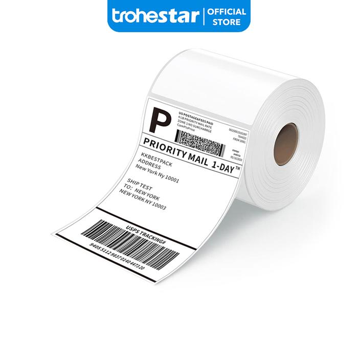 Jual Trohestar Thermal Direct 4x6 Shipping Label 100 x 150 Roll 500 ...