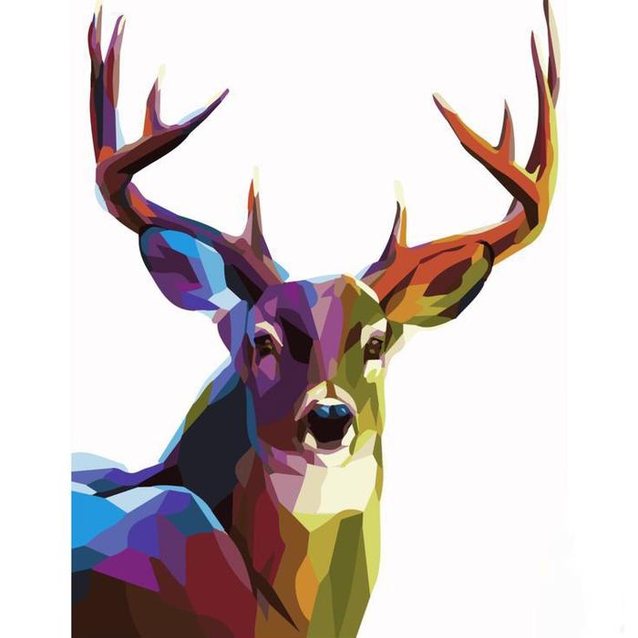 Promo Lukisan rusa pop art modern art lukisan hewan siap pajang plus ...