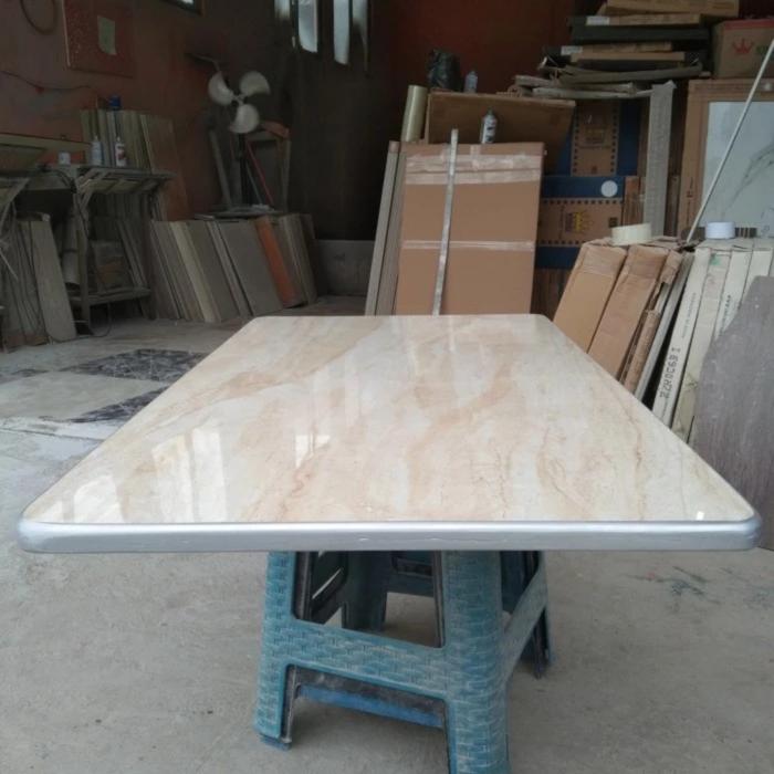 Jual Meja Granit Motif Marmer Doubel Bevel 60x120 /Meja Makan/Ruang ...
