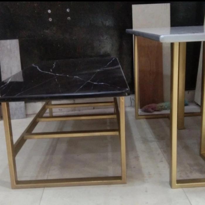 Jual MEJA GRANIT/MEJA SANTAI/RUANG TAMU HITAM CORAK PUTIH 60X120 PLUS ...