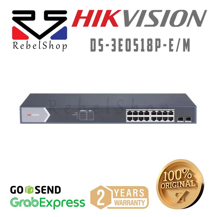 Jual Hikvision DS-3E0518P-E/M Switch POE 16 Port 2 Uplink Hub CCTV IP - Jakarta Barat ...