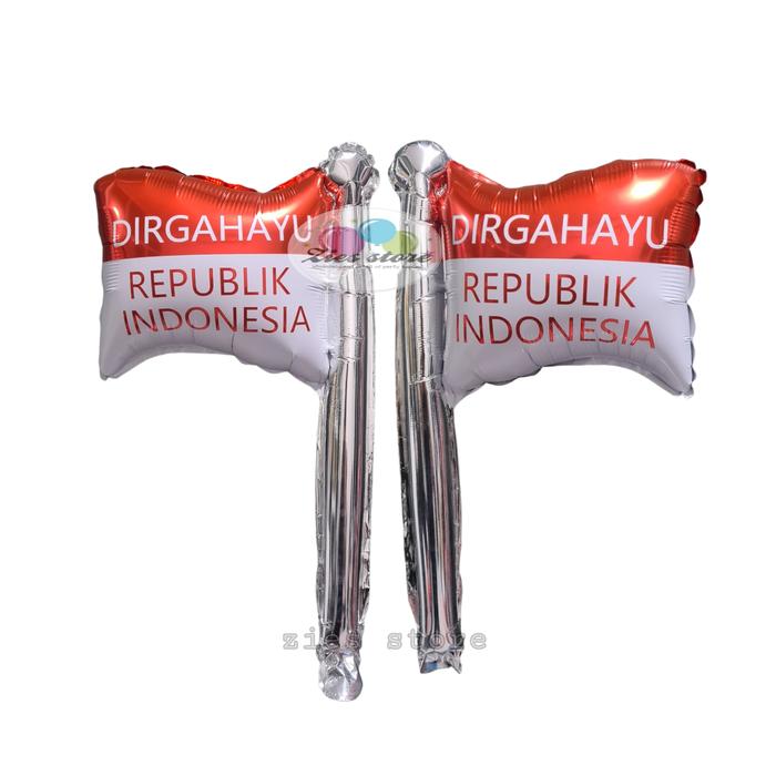 Jual Balon foil Stick bendera merah putih / balon DIRGAHAYU RI 17 ...