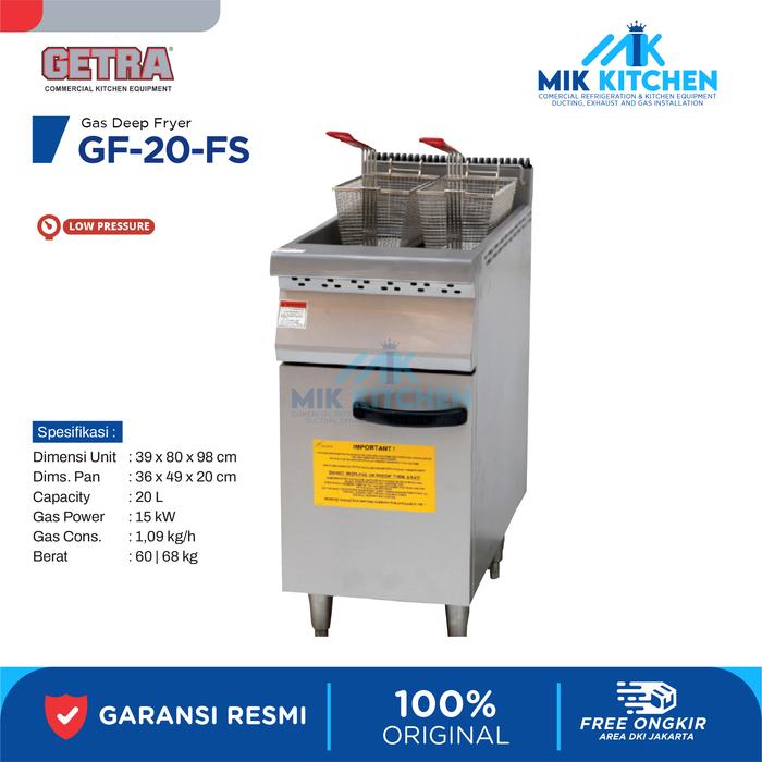 Jual GETRA Gas Deep Fryer Low Pressure GF-20-FS / GF 20 FS / GF20FS - Jakarta Barat - Mikkitchen ...