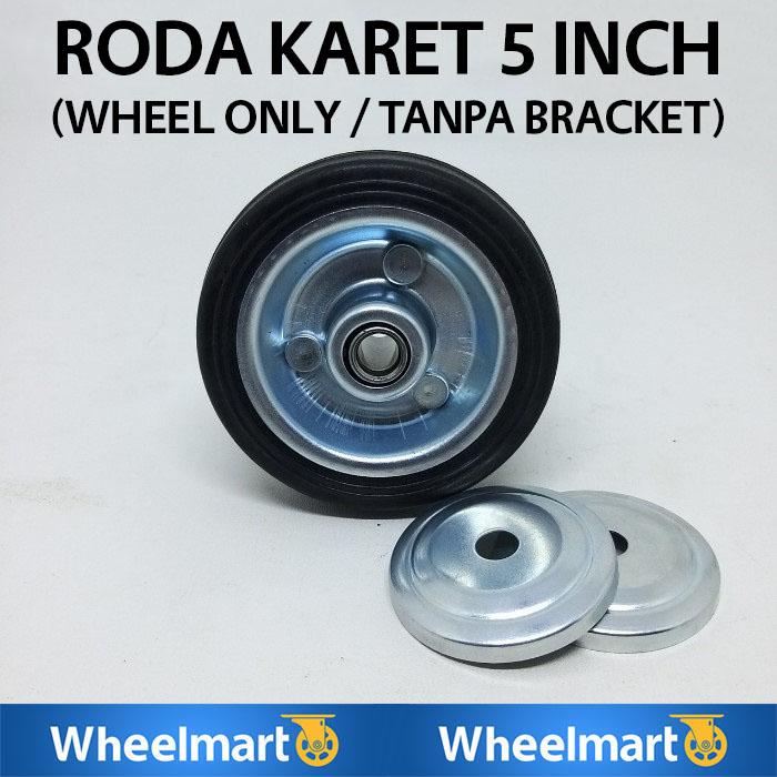 Jual Roda Troli Karet 5 inch (Roda saja, Hidup, Mati, Rem) - 5" Mati ...