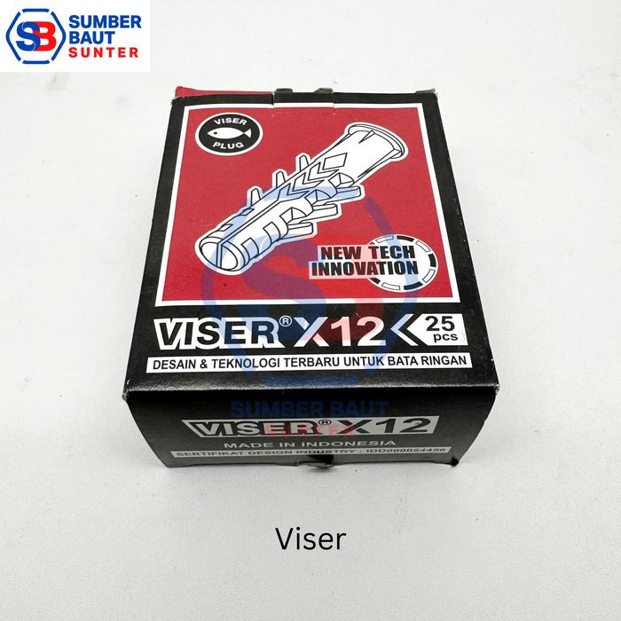 Jual Viser X12 / Fiser X-12 Lubang Dinding 12mm isi 25 pcs S12 S 12 ...